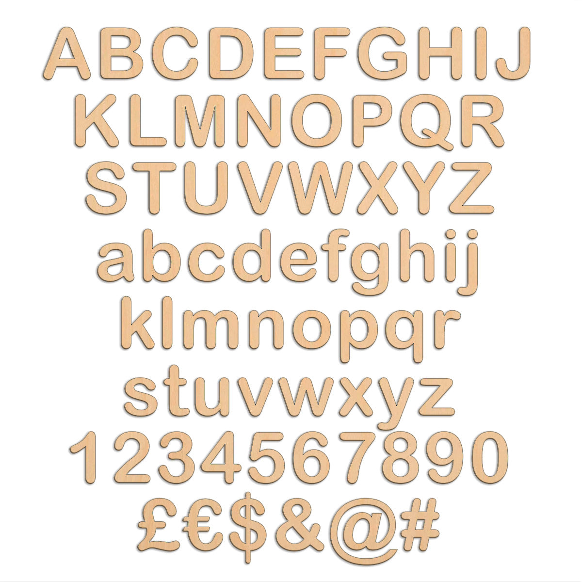 Individual Letters - Arial Rounded | Wood Craft Shapes