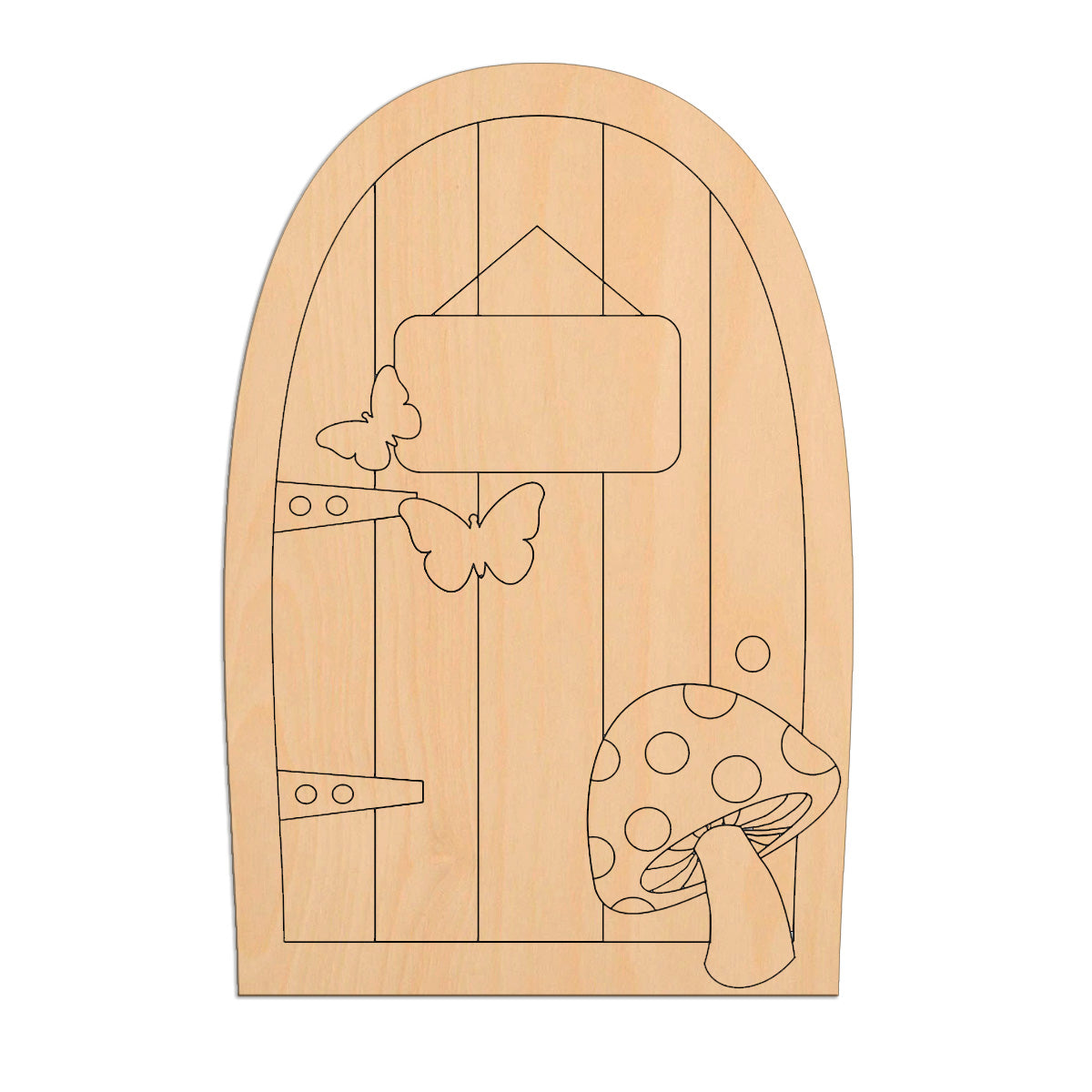 Curved Fairy Door (Style F) | Wood Craft Shapes