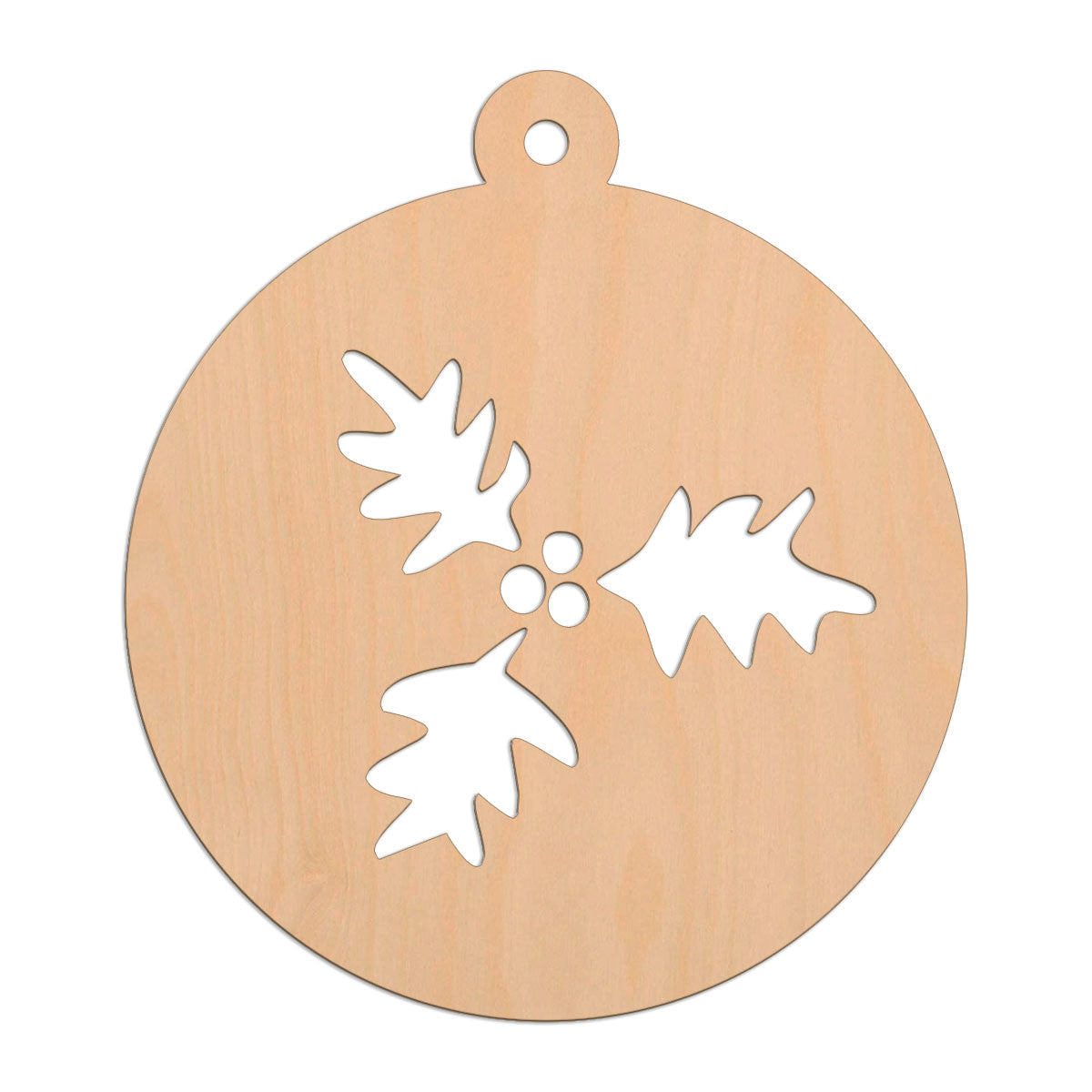 Holly (Style A) Bauble | Wood Craft Shapes
