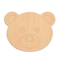 Teddy Face (Style A) | Wood Craft Shapes